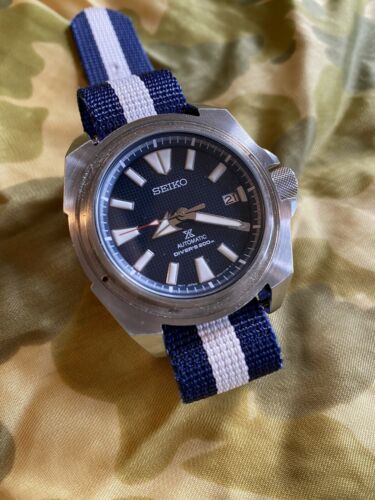 Seiko Samurai Prospex SRPB53 200m Diver Blue Dial Rubber Strap ...