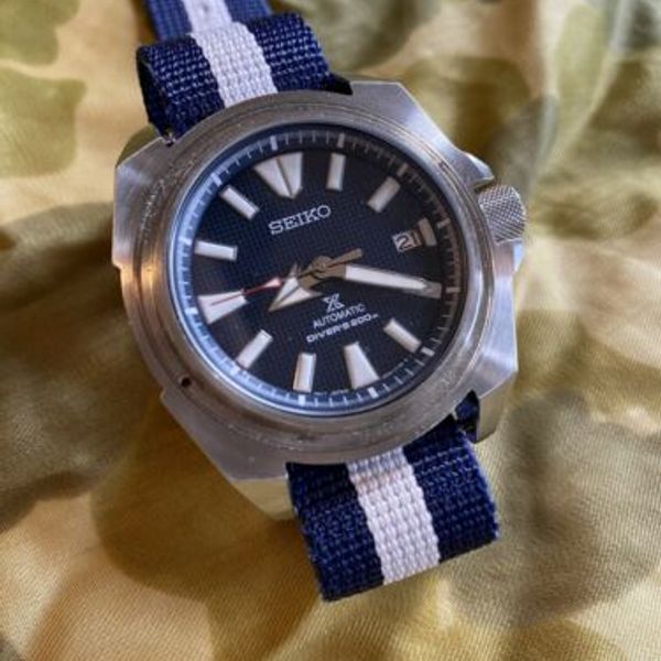 Seiko Samurai Prospex SRPB53 200m Diver Blue Dial Rubber Strap ...