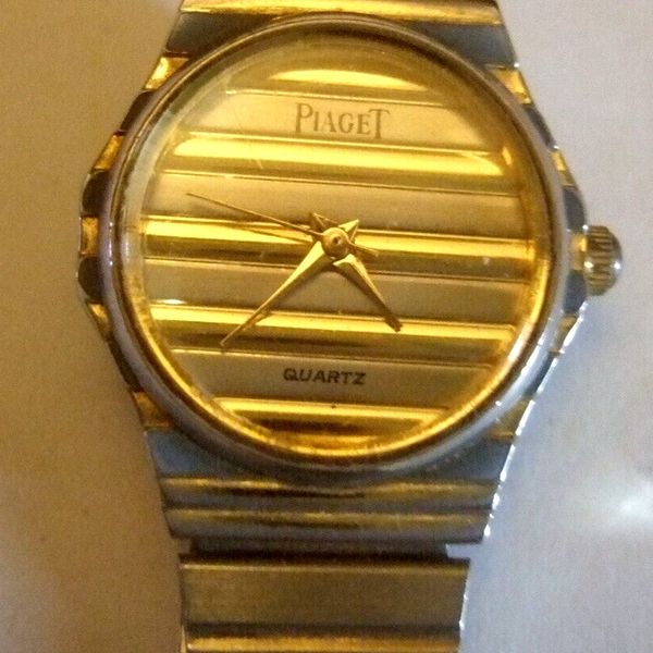 Piaget Silver and Gold Tone Quartz Ladies Watch Vintage Estate Jewelry ...