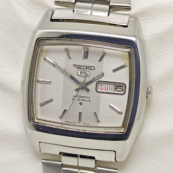 Seiko 5 6319-5020 TV Shape Automatic Day/Date Vintage Men's Watch ...