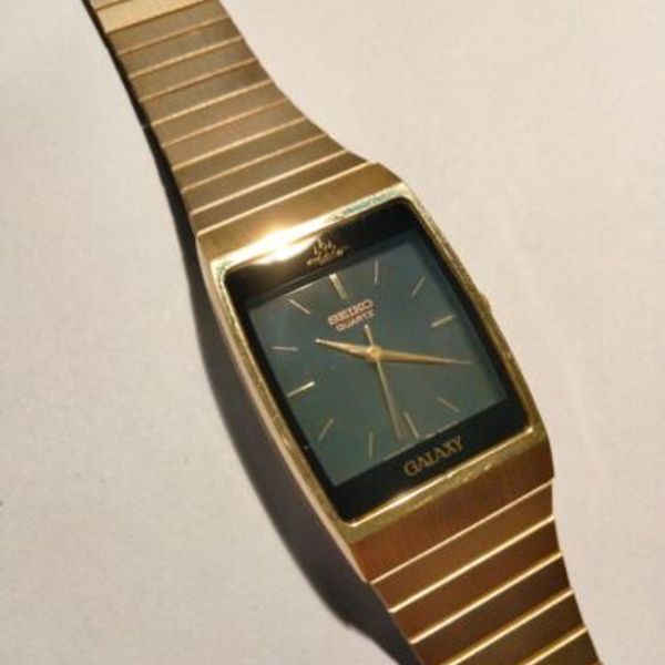 Rare Vintage Seiko Galaxy Tank Watch - Gold Tone - New Battery Installed | WatchCharts Marketplace