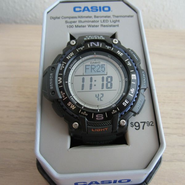 CASIO SGW-1000-1A (3439) 52mm 10BAR Triple Sensor Alti Baro Temp ...