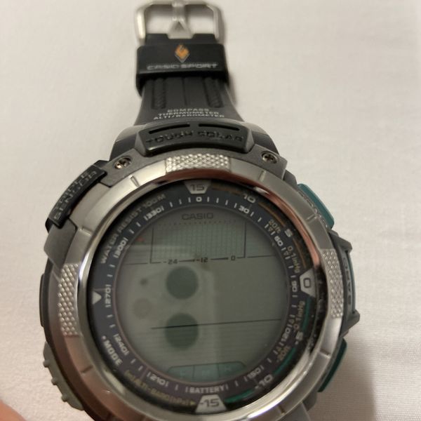 Casio PAG-80 Pathfinder Solar Triple Sensor 2894 Digital Watch NEEDS Battery | WatchCharts ...