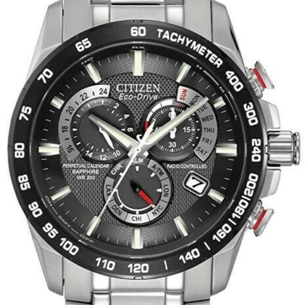 Citizen Eco-Drive Stainless Steel Perpetual Chronograph Men's Watch ...