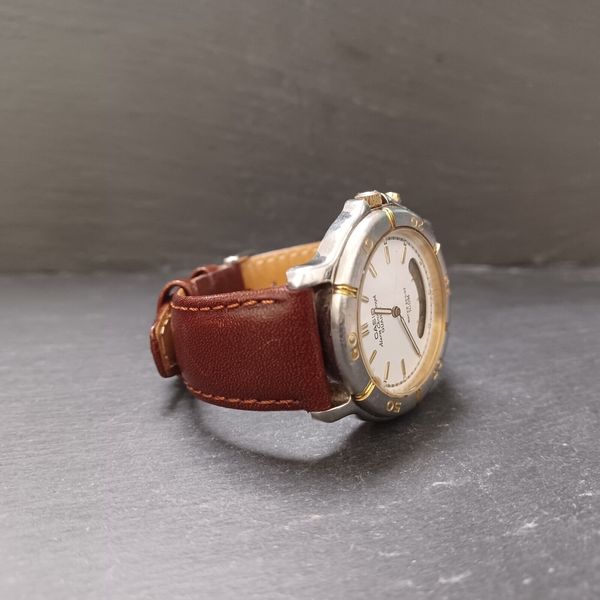 Casio Alarm Chronograph Watch AW-502 Cal 388 Two Tone Brown Leather ...