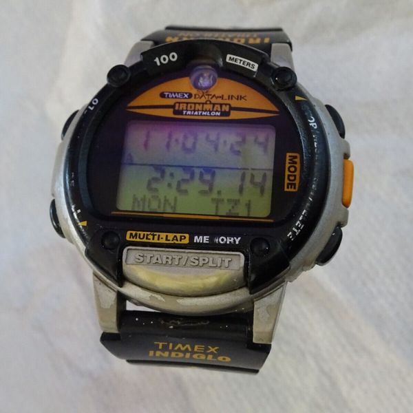 Rare Vintage TIMEX DATA LINK Ironman Triathlon Digital Men Watch ...
