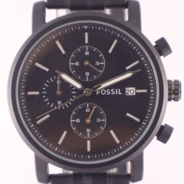 Luxury Fossil Quartz Chronograph Black Dial Great Working Men Watch ...