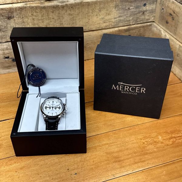 Sold: Mercer Watch Co Lexington Bi-Compax Mechanical - White Face w ...