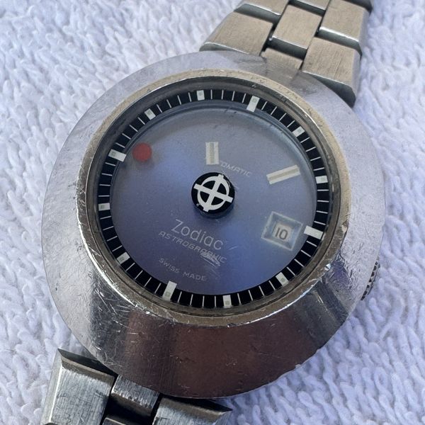 Zodiac Astrographic Cal 2671 Automatic Watch Vintage Ladys Blue Dial To ...
