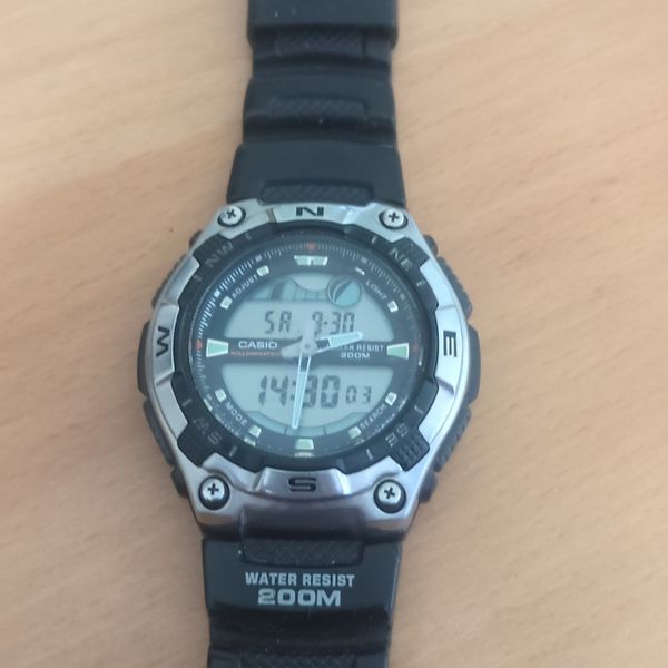 Casio Tide Graph Moon Phase 3 Men's Watch 5028 AQW-100 Illuminator ...