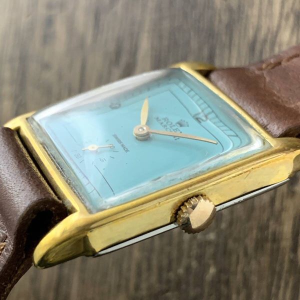 Rolex Marconi Antique Vintage Gold Bezel Blue Dial Hand Winding ...