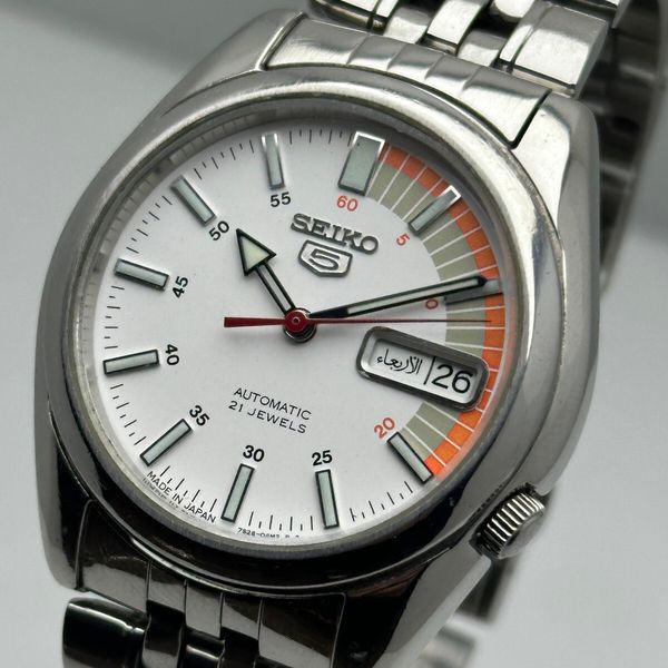Vintage Seiko 5 Racer 7S26-01V0 Automatic Day/Date 21 Jewels Men's Wrist Watch | WatchCharts ...