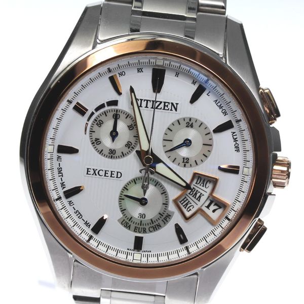 [CITIZEN] Citizen Exceed Eco-Drive Date H610-T017118 Solar Radio Men ...
