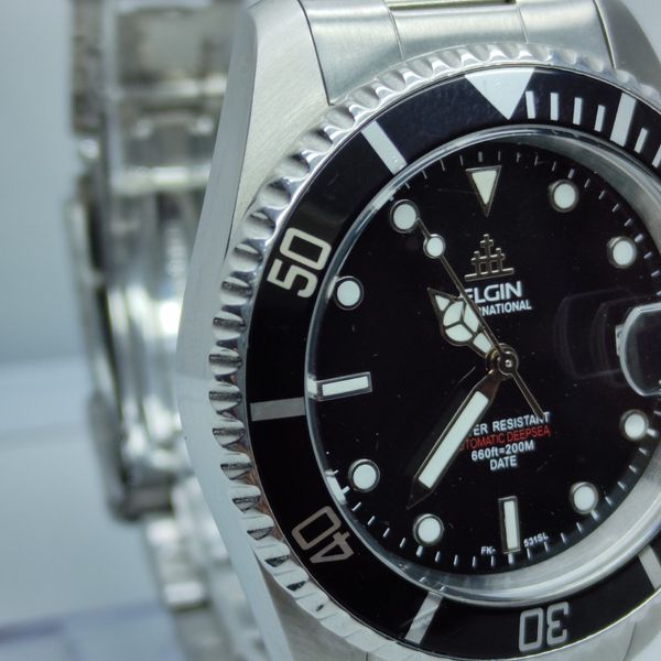 Vintage Elgin FK-531-SL AUTOMATIC DEEPSEA 200M (1990s) Men Diver Watch ...