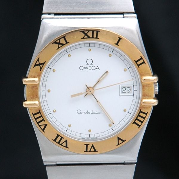 OMEGA Constellation Quartz MEN'S WATCH 18K Bezel White Dial 1430 396. ...