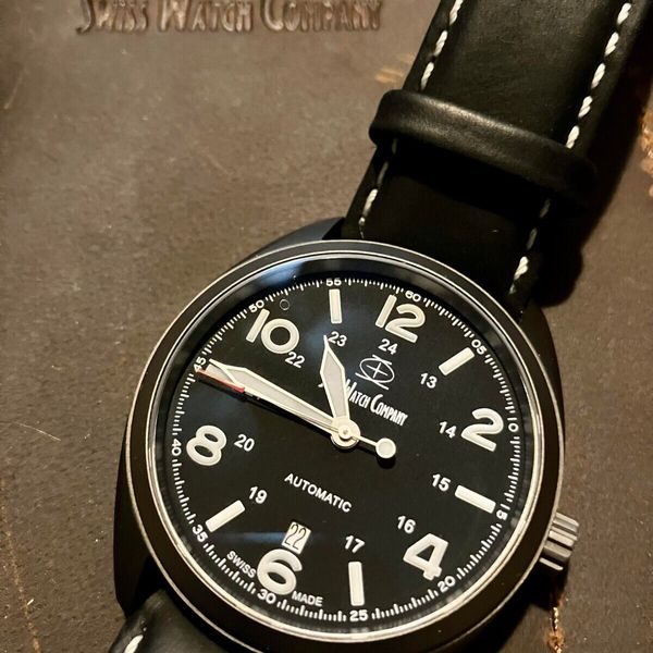 Swiss Watch Company SWC Bunker Black Regulated Swiss Automatic Titanium ...