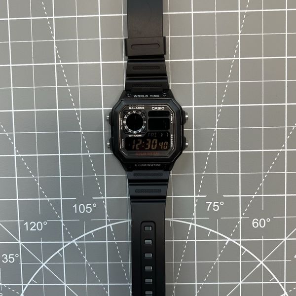 Casio World Time Illuminator "Royale" AE-1200WHD-1AVCF Digital Watch ...