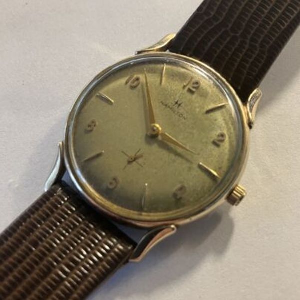 Vintage Hamilton 10K Gold Filled Manual Wind Sub Second Watch Patina ...