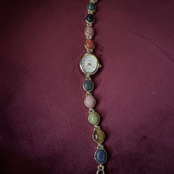 Gruen Precision Gold tone Egyptian scarab watch Untested | WatchCharts ...