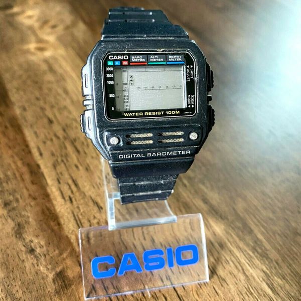 RARE Vintage 1989 Casio BM-100WJ Digital Barometer Watch Made in Japan ...
