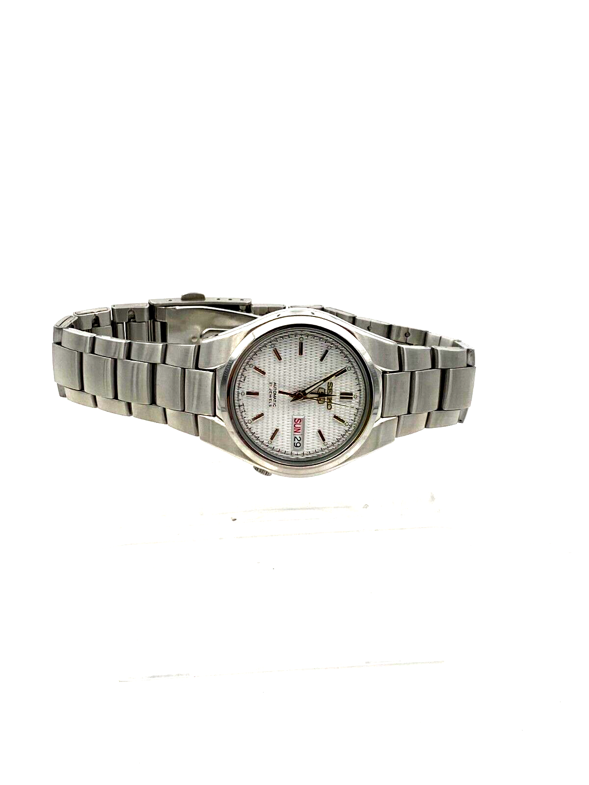 Seiko 5 SNK601 Men's Stainless Steel Silver Dial Day Date Automatic ...