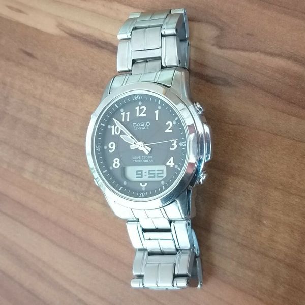 CASIO LINEAGE WAVE CEPTOR TOUGH SOLAR LCW-100 WORLD TIME QUARTZ JAPAN ...