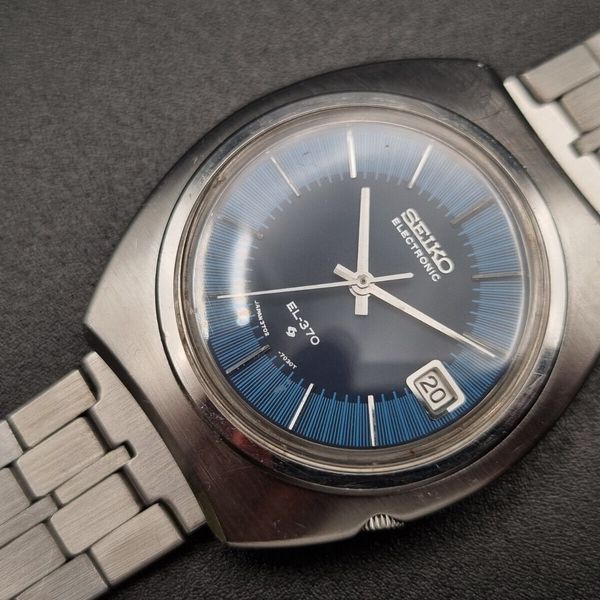 Seiko EL-370 Electronic Blue Jul 1971 3703-7000 JDM Vintage Watch Rare ...