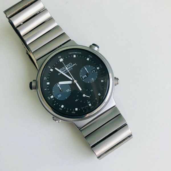Vintage 1984 Seiko 7A38-7110 SJS048 - Stainless speedmaster chronograph ...