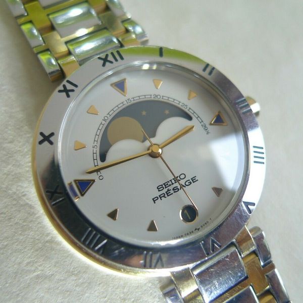 Seiko Presage Moon Phase Quartz Watch . Excellent ! | WatchCharts ...