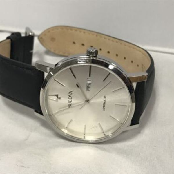BULOVA Classic Automatic Silver Dial Leather Men's Watch - 96C130 MSRP ...
