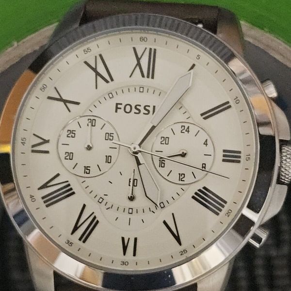 Fossil Men's Chronograph Grant Brown Leather Strap Watch FS4735 Working | WatchCharts Marketplace
