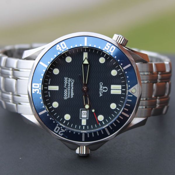 Omega Seamaster Pro 300M SMP 2541.80 Blue Wave Bond 007 Full Size 41mm Quartz w/ SS Bracelet ...
