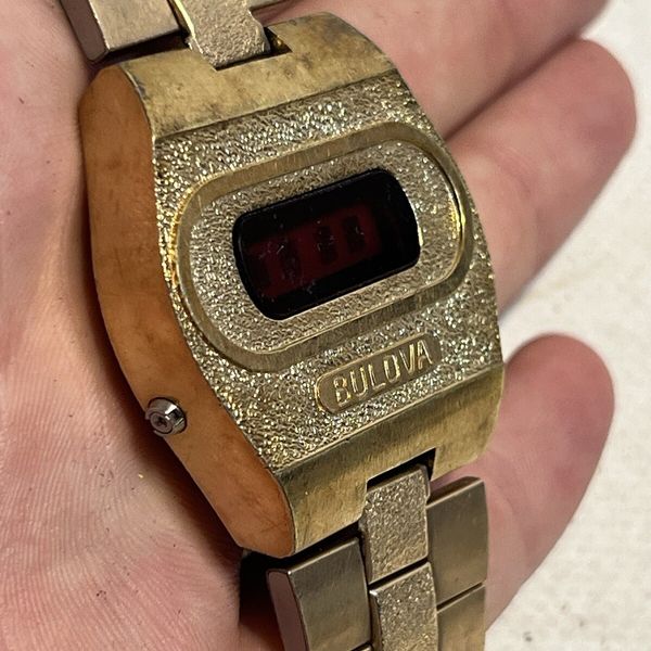 RARE Vintage Bulova Computron N5/ Accuquartz 228 Big Block RED LED ...