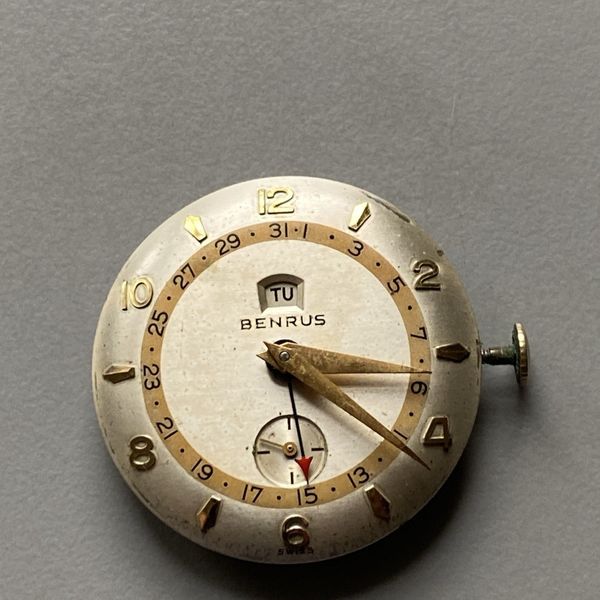 Rare Benrus 10k GF Fancy Lug Arrow Pointer Watch Calendar Day Date For ...