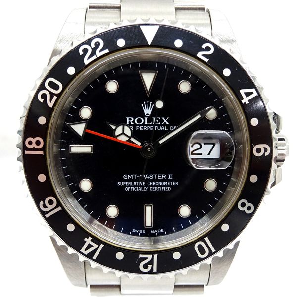 Rolex watch automatic winding black bezel red needle GMT master 16710 K ...