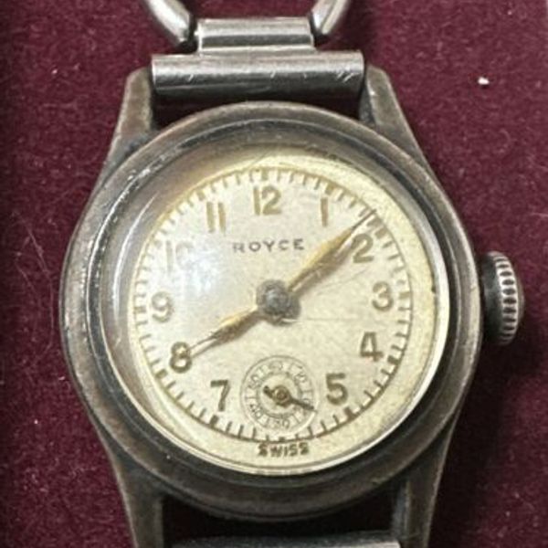 Rare 1940’s vintage ROYCE Watch Silver mechanical 12hr & 60 military ...