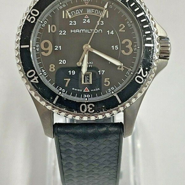 HAMILTON KHAKI KING SCUBA NAVY H645110 DAY & DATE SS MENS 41MM WATCH ...