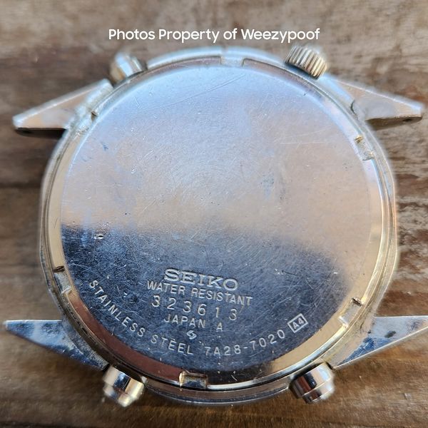 Vintage 1983 SEIKO 7A28-7020 Chronograph Quartz James Bond Watch | WatchCharts Marketplace