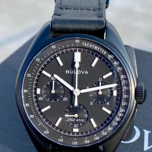 Bulova Lunar Pilot Special Edition Moon Apollo Chronograph Black Dial ...