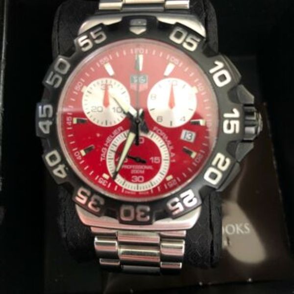 TAG HEUER RED DIAL F1 CHRONOGRAPH PROFFESIONAL WRISTWATCH CAH1112 BOXES ...