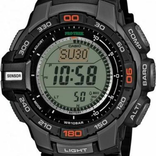 Casio Pro Trek Men's Tough Solar Triple Sensor Black Resin 52mm Watch PRG270-1 | WatchCharts ...