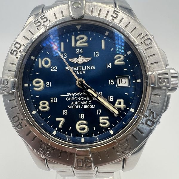 Breitling Superocean A17360 Automatic Blue Dial Stainless Steel Gents ...