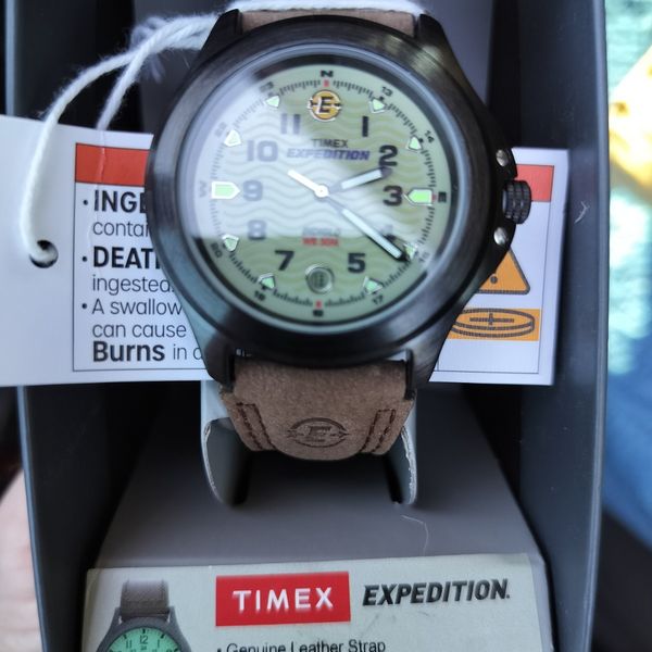 Timex Men's Expedition Leather Strap Watch NEW in box 1 left NIB ...