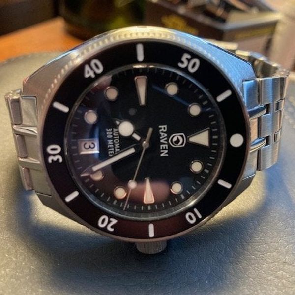NEW YEAR'S SPECIAL Raven Solitude 300m diver on bracelet - $199 ...