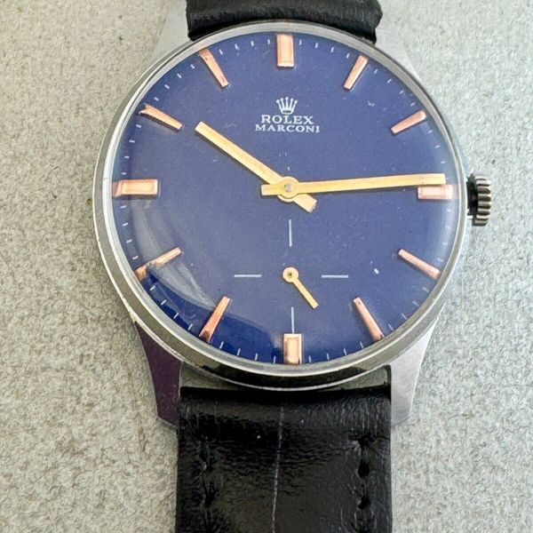 VINT Rolex Marconi blue dial swiss made wind up ca 57 NO RESERVE PRICE ...