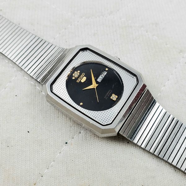 RARE VINTAGE SEIKO 5 2949-5230 AUTOMATIC JAPAN BLACK MEN'S WATCH ...