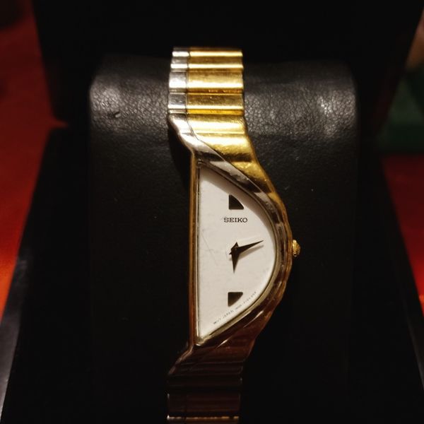 Vintage Seiko Women's Half Moon Watch Gold/Silver Bracelet Rare. | WatchCharts Marketplace