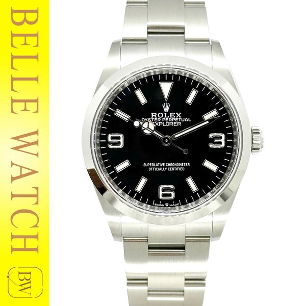 Preowned 2024 Rolex 124270 Explorer Black Dial Smooth Bezel Stainless ...