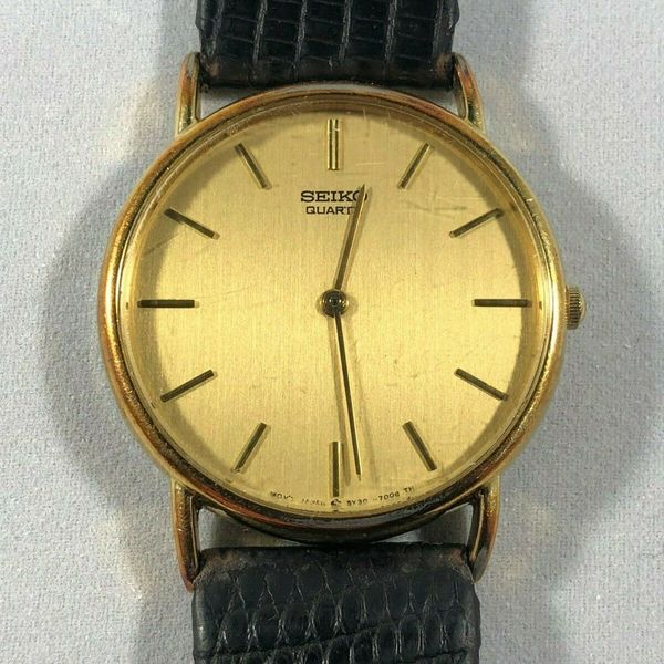 Seiko Quartz 5Y30-7009 Gold-Plated/Stainless Steel Back Wristwatch | WatchCharts