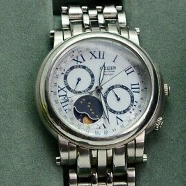 Citizen Moon Phase Eco-Drive Cal. 8651 Stainless Steel Mens Watch ...